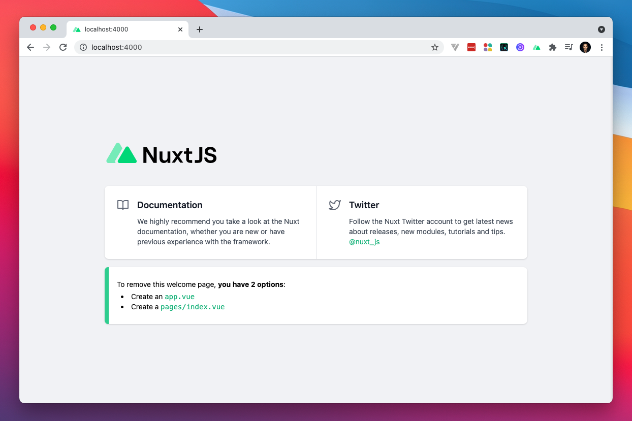 Improve welcome page experience · Issue #11908 · nuxt/nuxt · GitHub